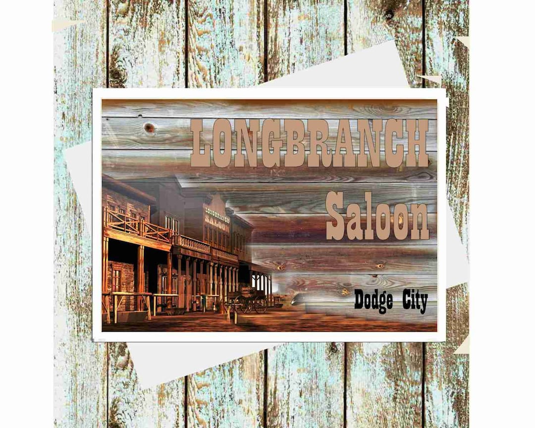 Long Branch Saloon Old West Dodge City Gunsmoke Set of 6 Greeting Cards ...