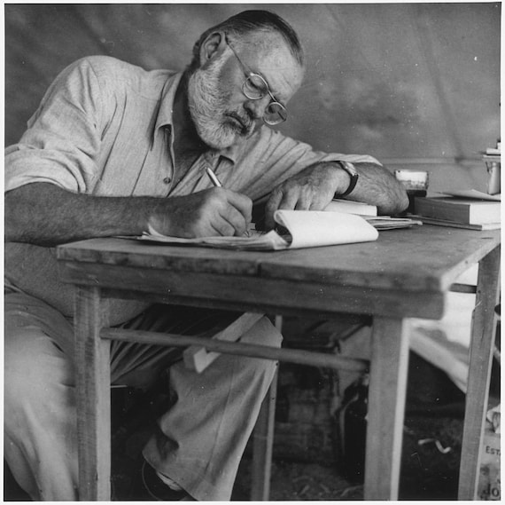 Ernest Hemingway Writing in a Tent Photo 8 X 10 Photo - Etsy