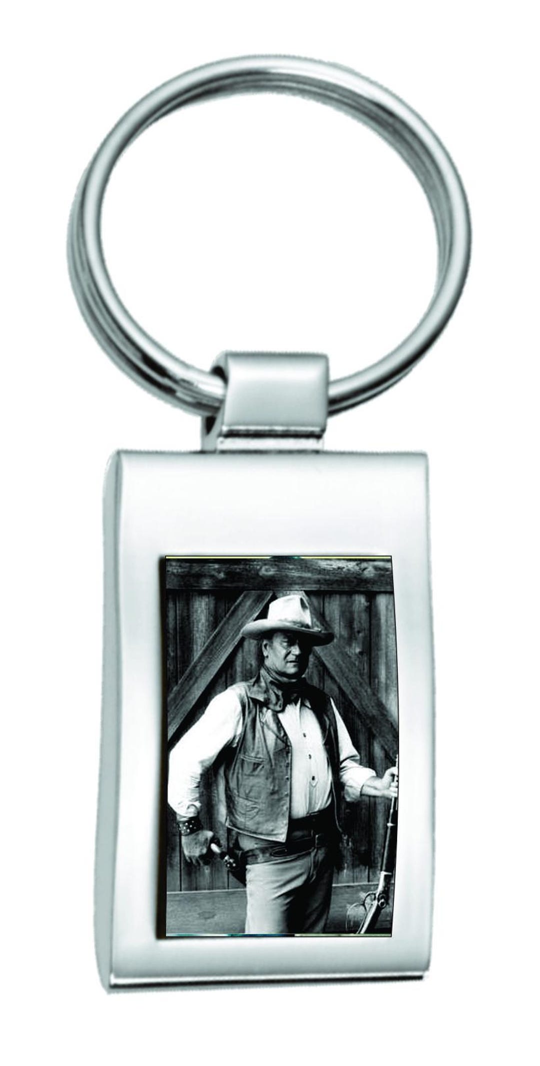 John Wayne Key Ring Chrome KEYCHAIN, KEY Fob Key Ring Collectible ...