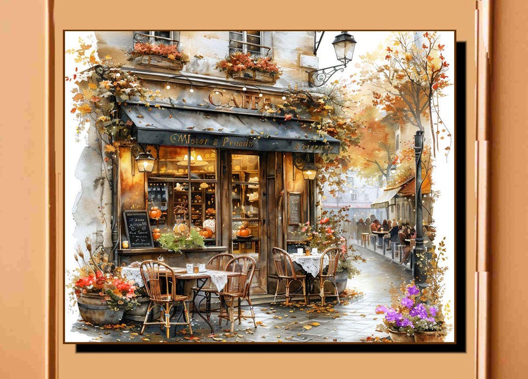 Outside French Sidewalk Cafe Streets of France Canvas Wrap Print up to ...