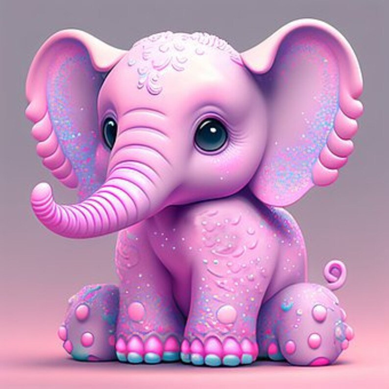 3 Inch Diameter Iron on Patch Pink Elephant Kids Art Cartoon - Etsy