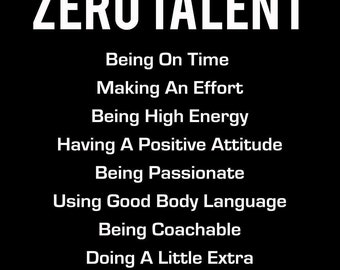 Zero Talent Poster - Etsy UK