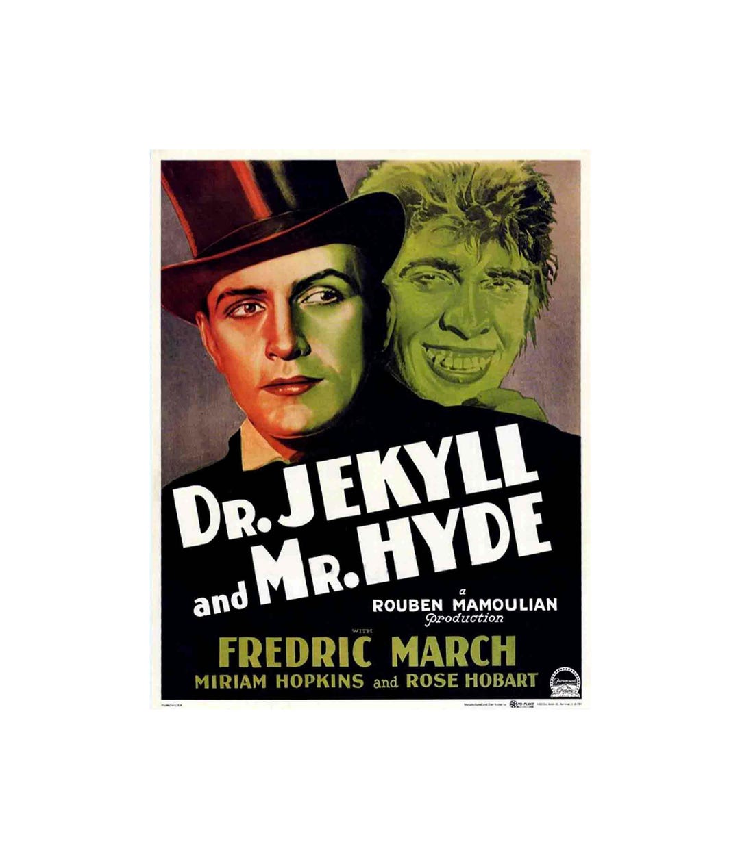 Dr Jekyll & Mr Hyde Movie Poster Sticker 3 Sizes All Purpose Stickers ...