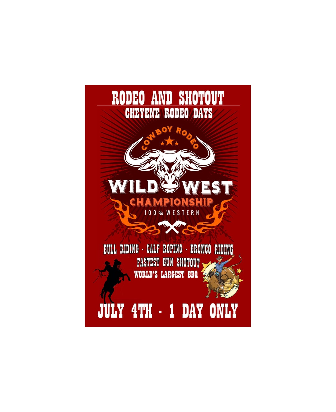 Cheyenne Rodeo Days Vintage Poster 12 X18 Inches Retro Print Artold ...