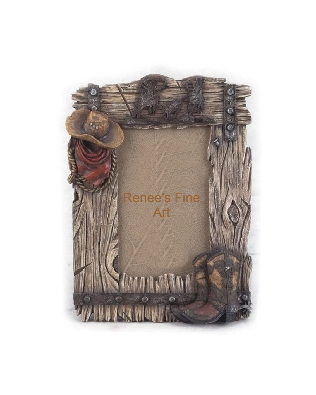 Old West Themed Framed Cowboy Boots Rope and Hat Hold 4 X 6 Photo ...