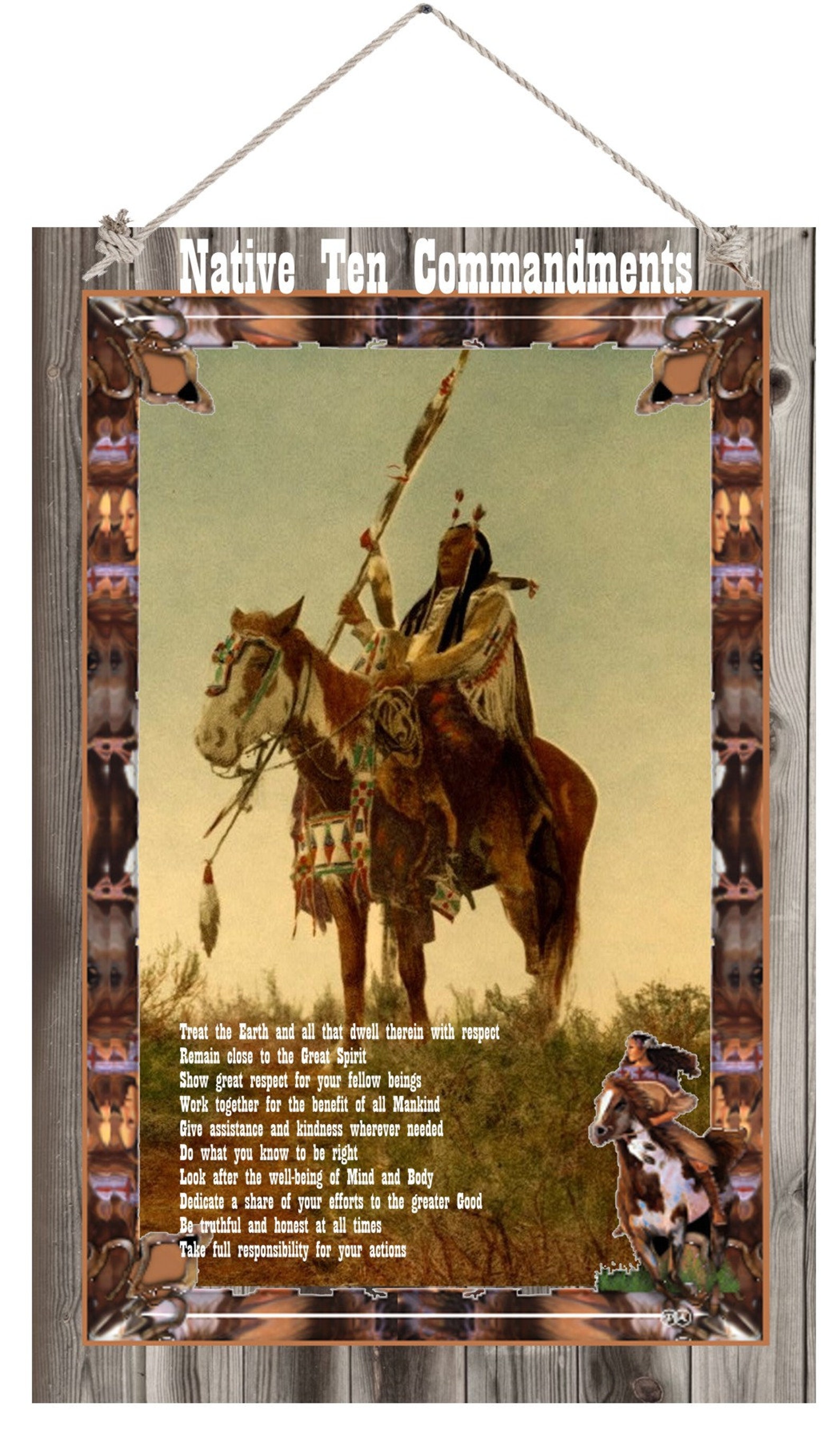 The Native American Indian 10 Ten Commandments Poster 20 X 30 - Etsy