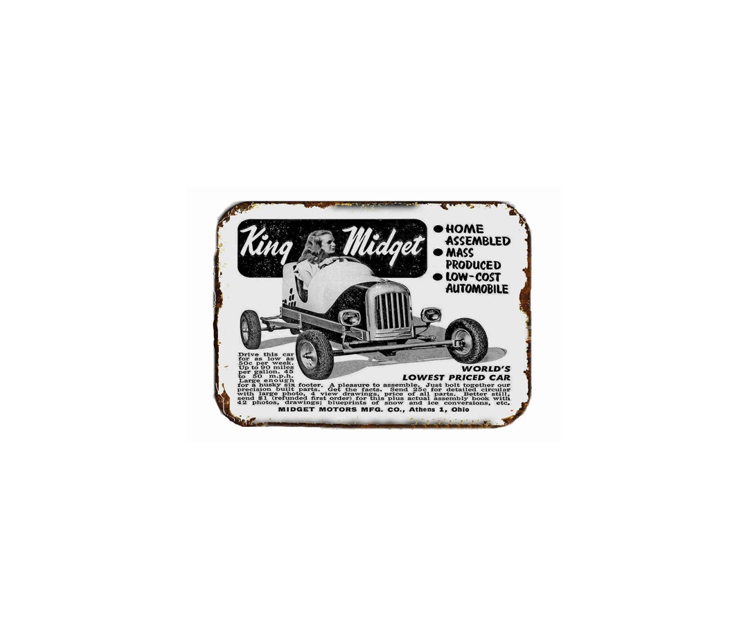 King Midget Car Do It Yourself Car Kit Advertising 8 X 12 Vintage All ...