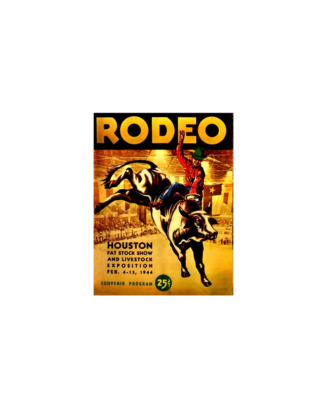Houston Rodeo Vintage Poster 12 X18 Inches Retro Print Artold West ...