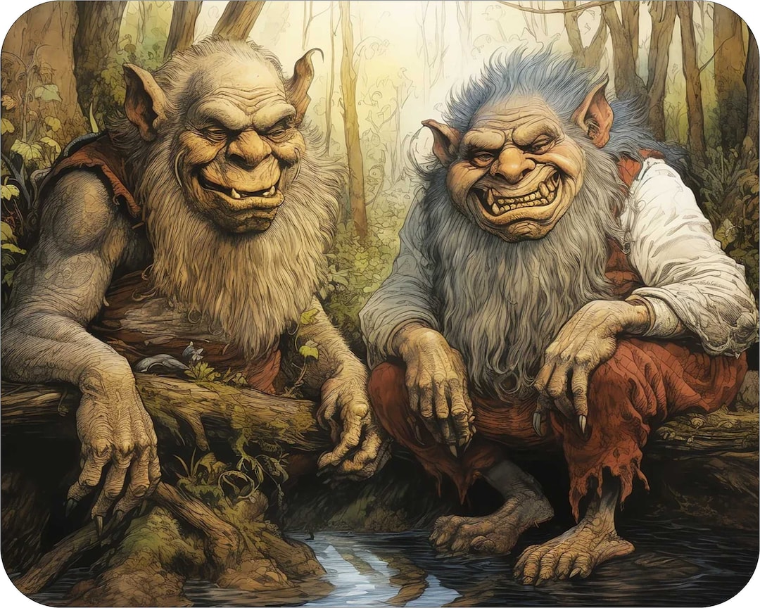 2 Old Trolls Men Ugly Weird Art Vintage Photo Art Mouse Pad Photo ...