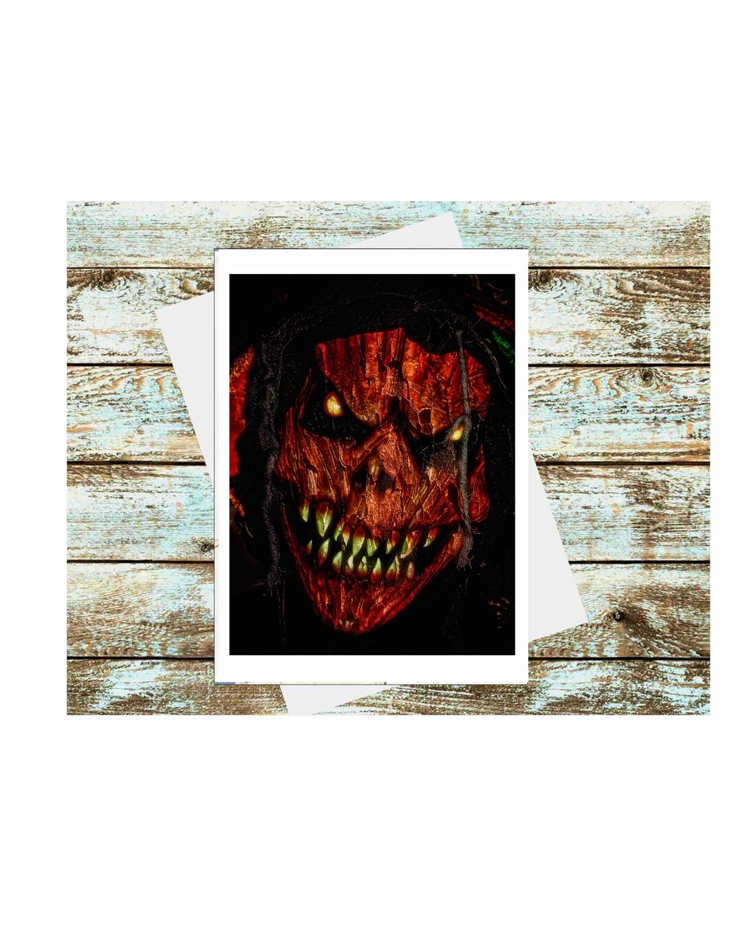 Scary Face Halloween Set of 6 Greeting Cards 5 X 7 Inches - Etsy