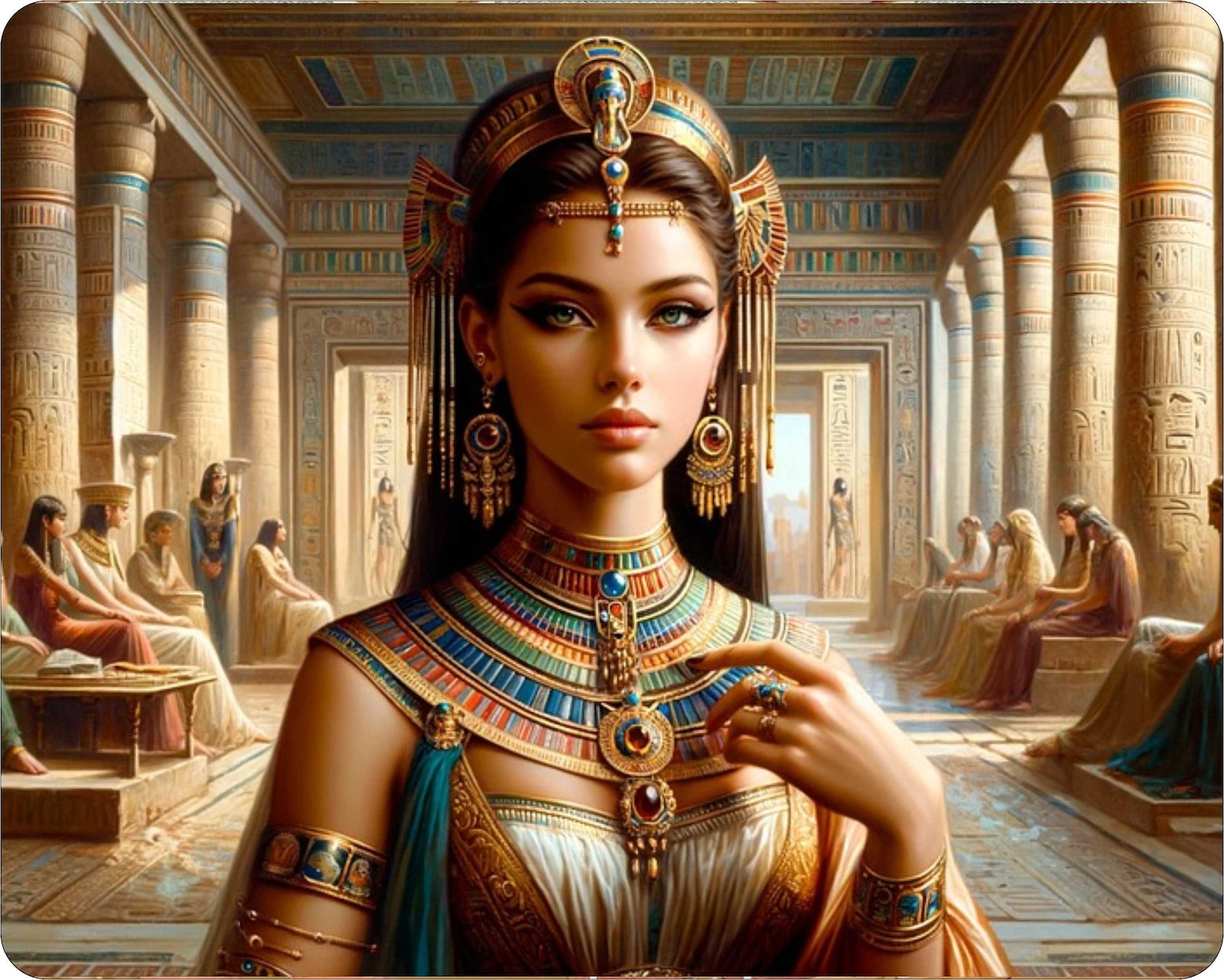 Cleopatra Egyptian Art AI Drawing Great Dertail and Colors Mouse Pad ...