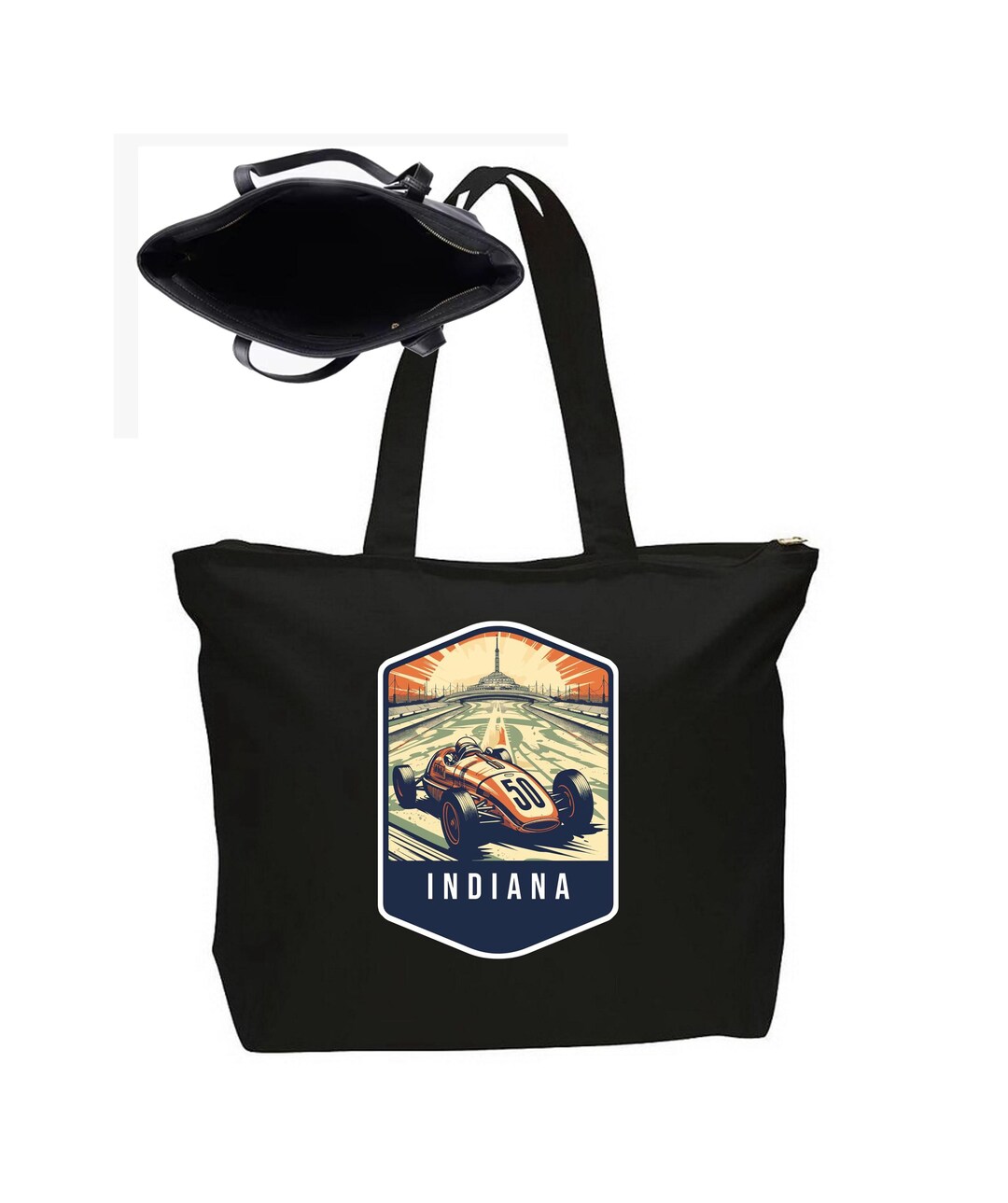 Personalized Indiana Tote Bag Large ADD Your Text - Has a Zipperer ...