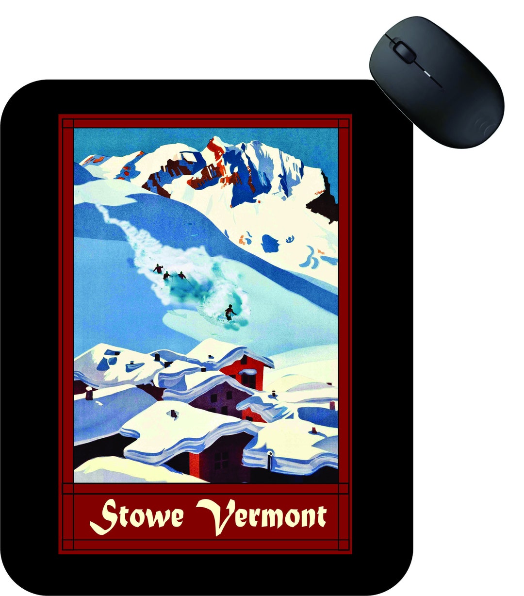 Skiing Stowe Vermont ART Mouse Pad Photo Mousepads Ski the Mountains of ...