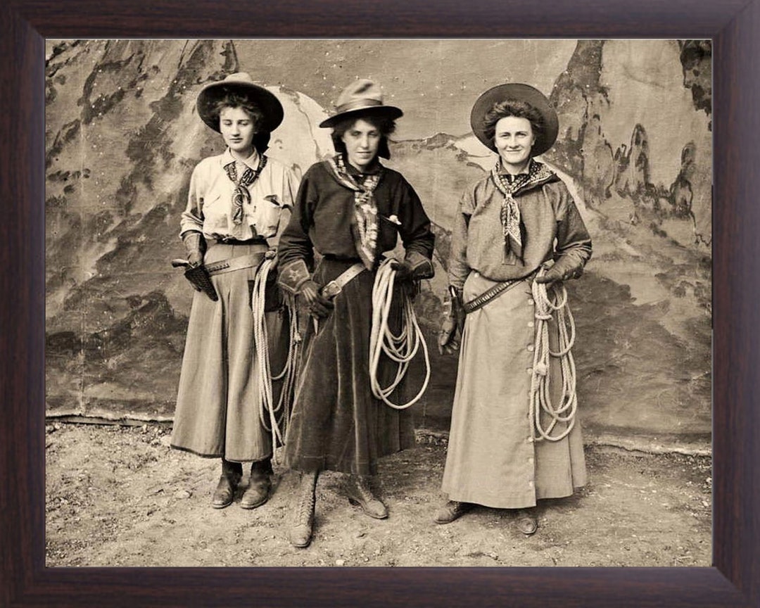 Old West Rodeo Cowgirls Framed Photo Pirnt, Western 8 X 10 Photo Old ...
