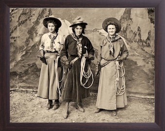 Pendleton Rodeo Cowgirls Framed Photo Pirnt, Western 8 X 10 Photo Old ...