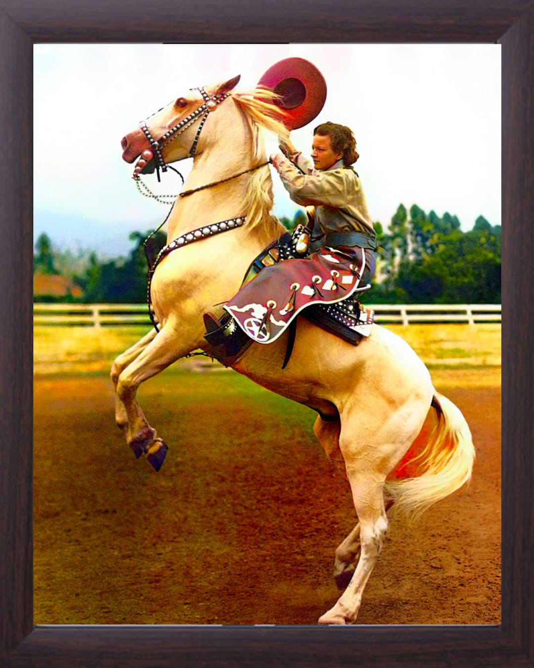 Hi Ho Silver Rodeo Cowgirl Framed Photo Pirnt, Western 8 X 10 Photo Old ...