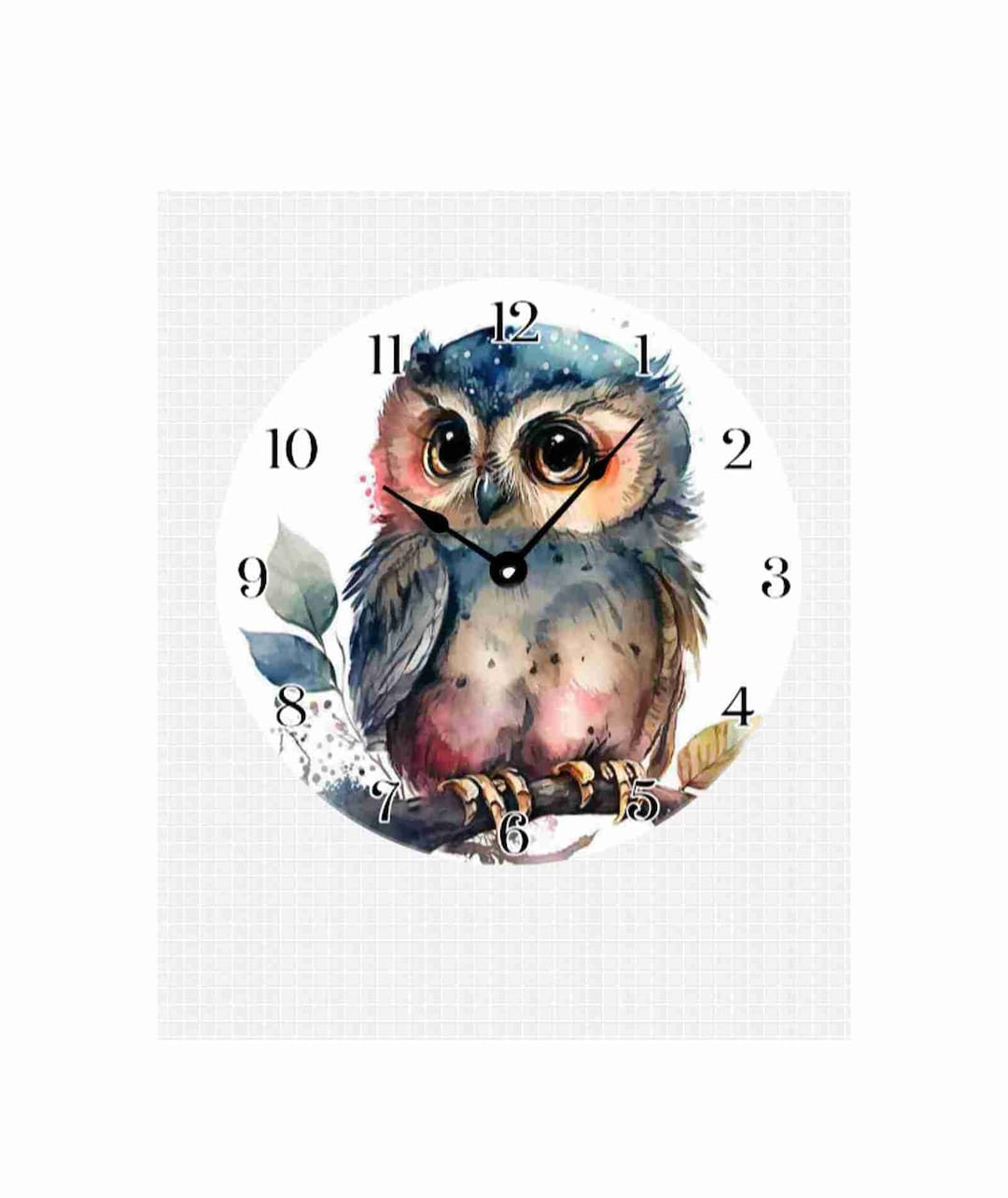 A Fun Happy Owl Cartoon Wall Clock up to 16 Vintge Art - Etsy