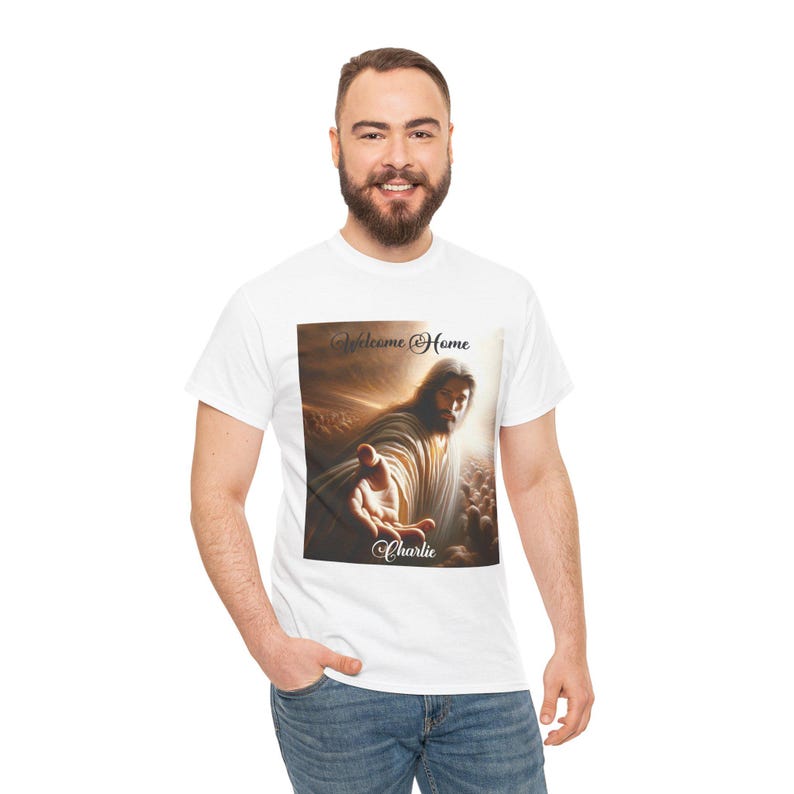 Welcome Home Charlie Kirk Jesus With His Hand Out T Shirt Bible Born ...