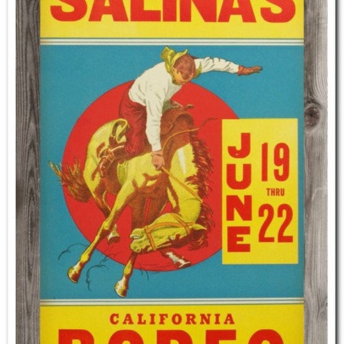 Salinas Rodeo Vintage Poster 12 X18 Inches - Etsy