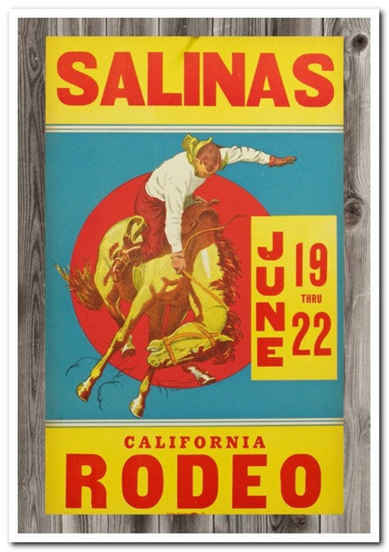 Salinas Rodeo Vintage Poster 12 X18 Inches - Etsy