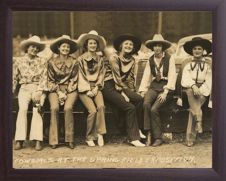 Rodeo Cowgirls Springfield Framed Photo Pirnt, Western 8 X 10 Photo Old ...