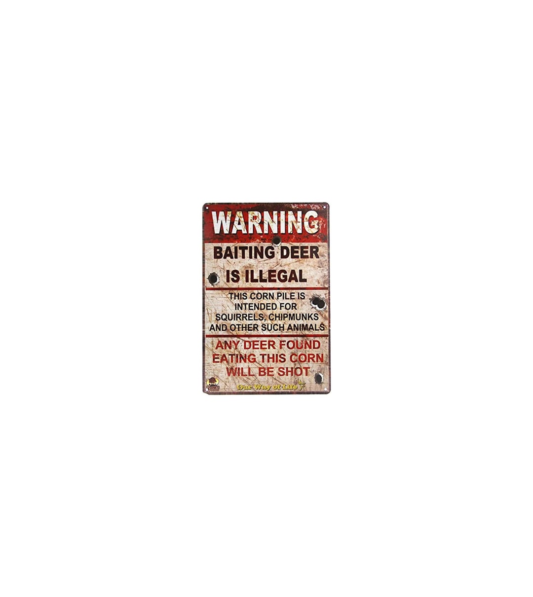 Warning Baiting Deer is Illegal 8 X 12 Tin Sign All Metal Vintage Retro ...