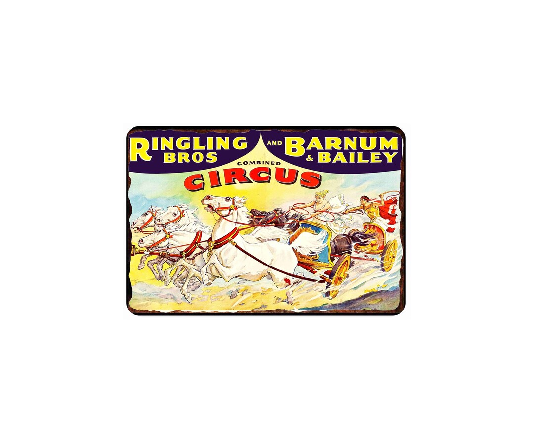 8 X 12 Vintage Tin Sign Ringling Brother Barnum Bailey Circus Clowns ...