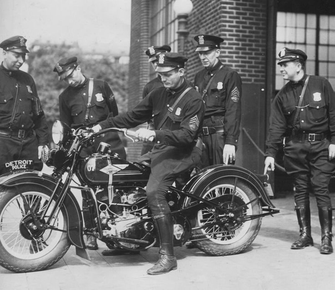 August 10, 1934. Detroit Police on Their Motorcycle High Res Photo on ...