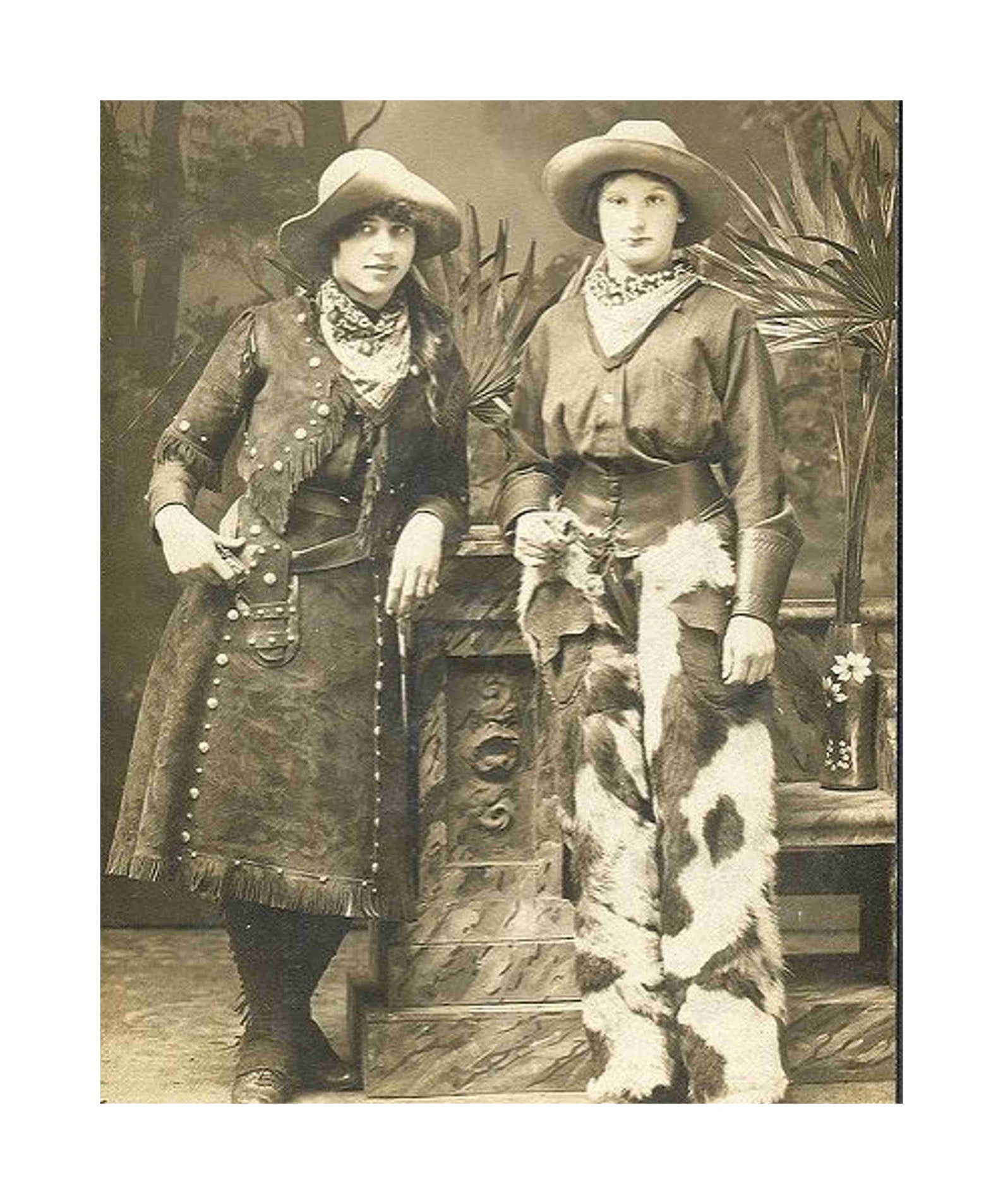 Posing Cowgirls 8 X10 Photo Old West Fashion Rodeo Bull Riding Broncs ...