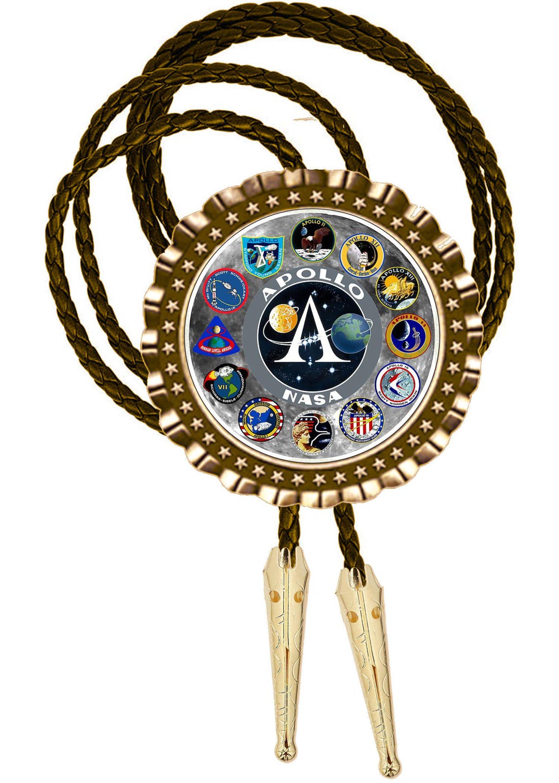 Apollo Moon Landing Art Bolo Tie Photo Art .all Brass - Etsy
