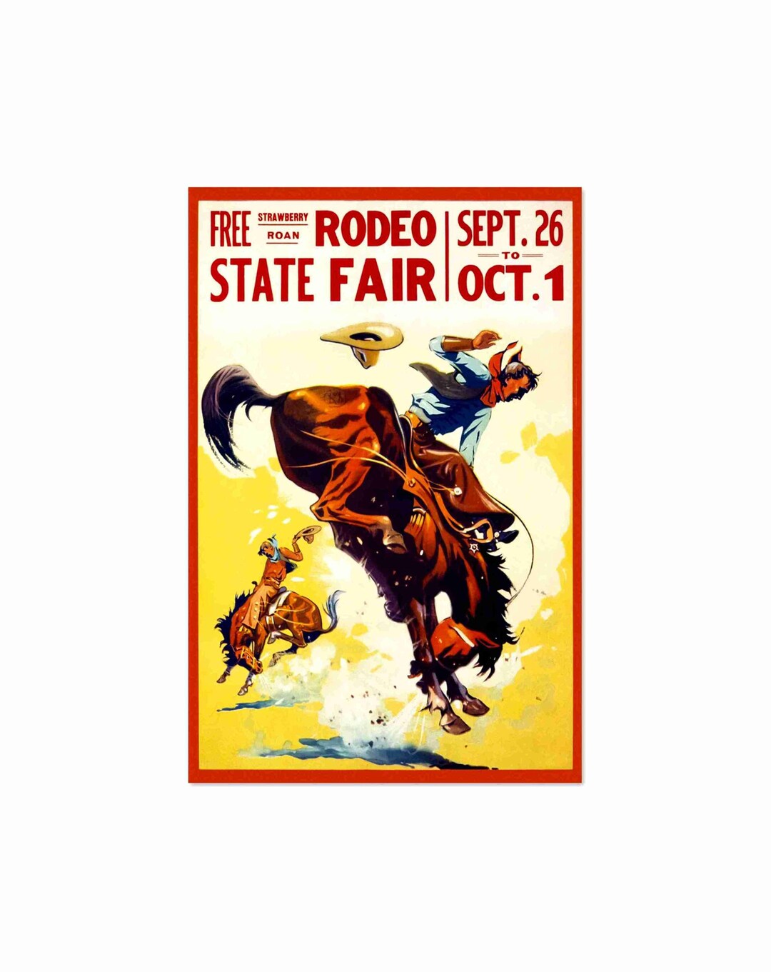 STRAWBERRY ROAN Rodeo Sticker Vintage Old Rodeos 3 Sizes All Purpose ...