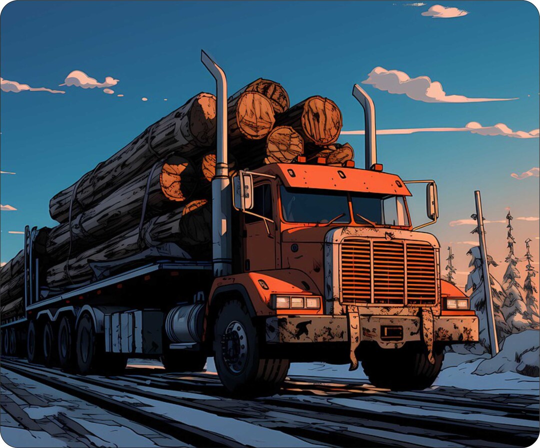 Old Lumber Logging Truck Art AI Drawing Great Dertail and Colors Mouse ...