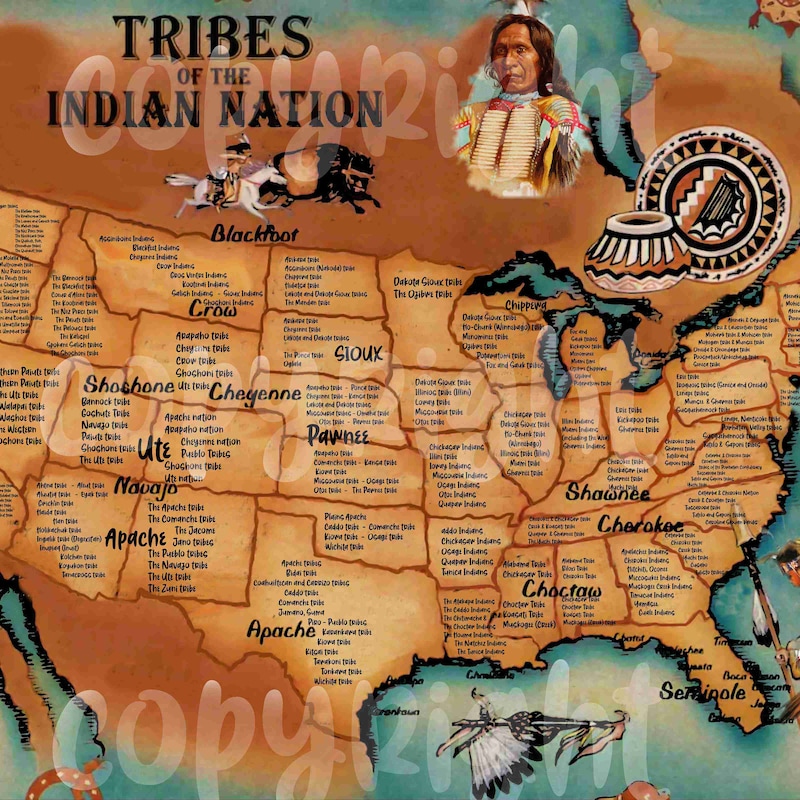 Native American Map - Etsy