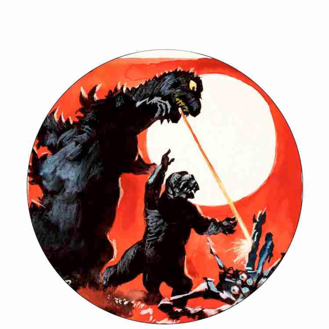 Godzilla Flame Throwing and Godzuki 3 Inch Patch Can Be Iron - Etsy