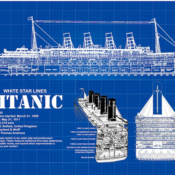 Rms Titanic Drawing - Etsy