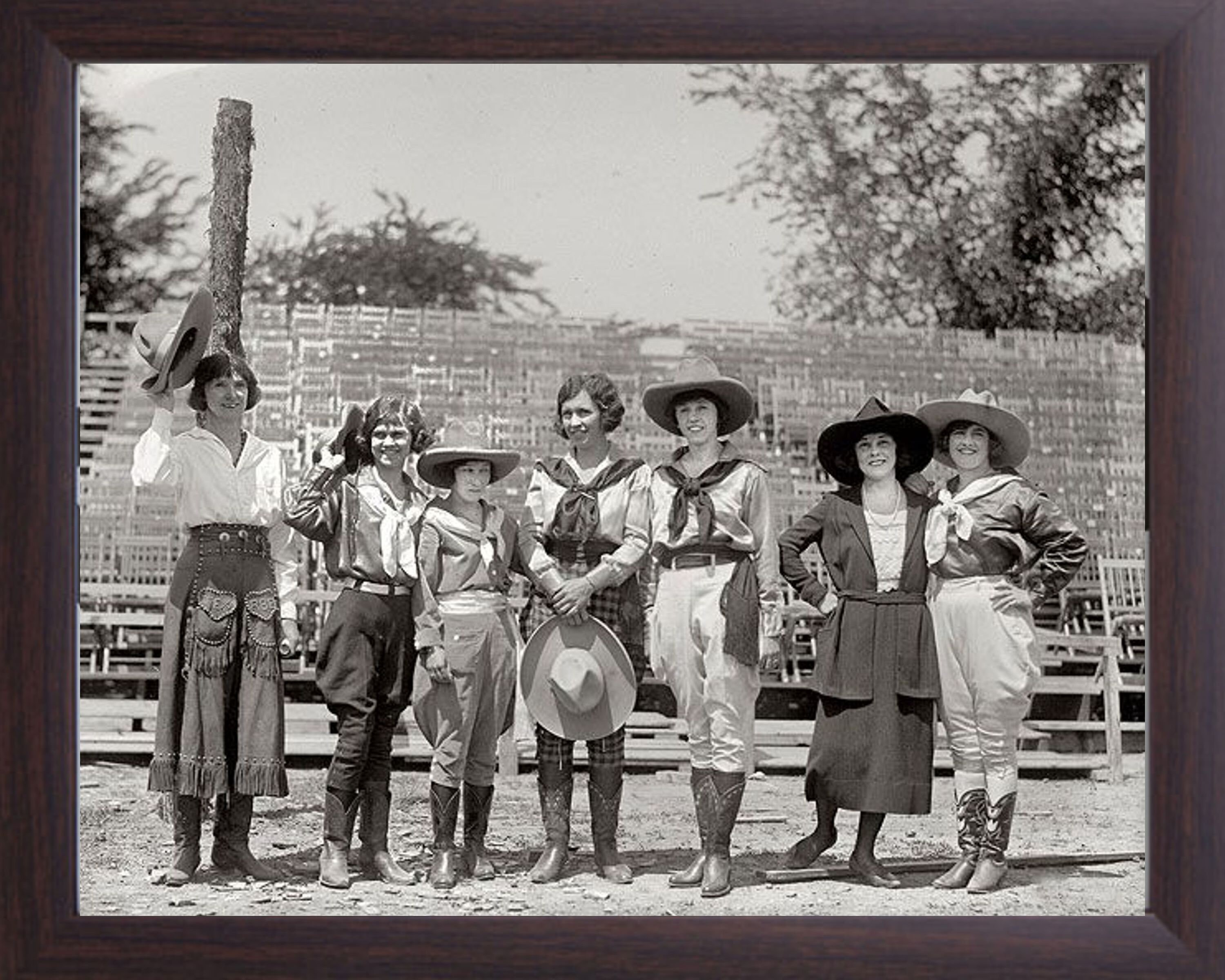 Cheyenne Rodeo Cowgirls Framed Photo Pirnt, Western Themed Photo Old ...