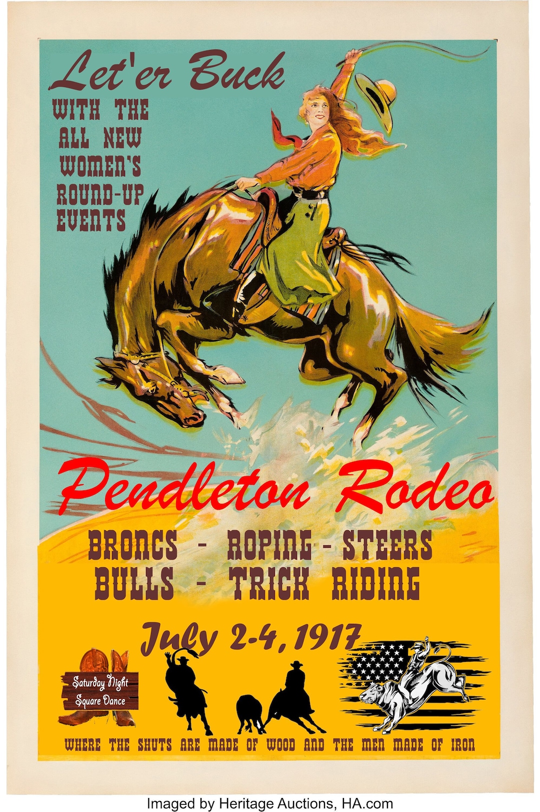 Pendleton Rodeo Poster With All New Cowgirl Events Let'er Buck up to ...