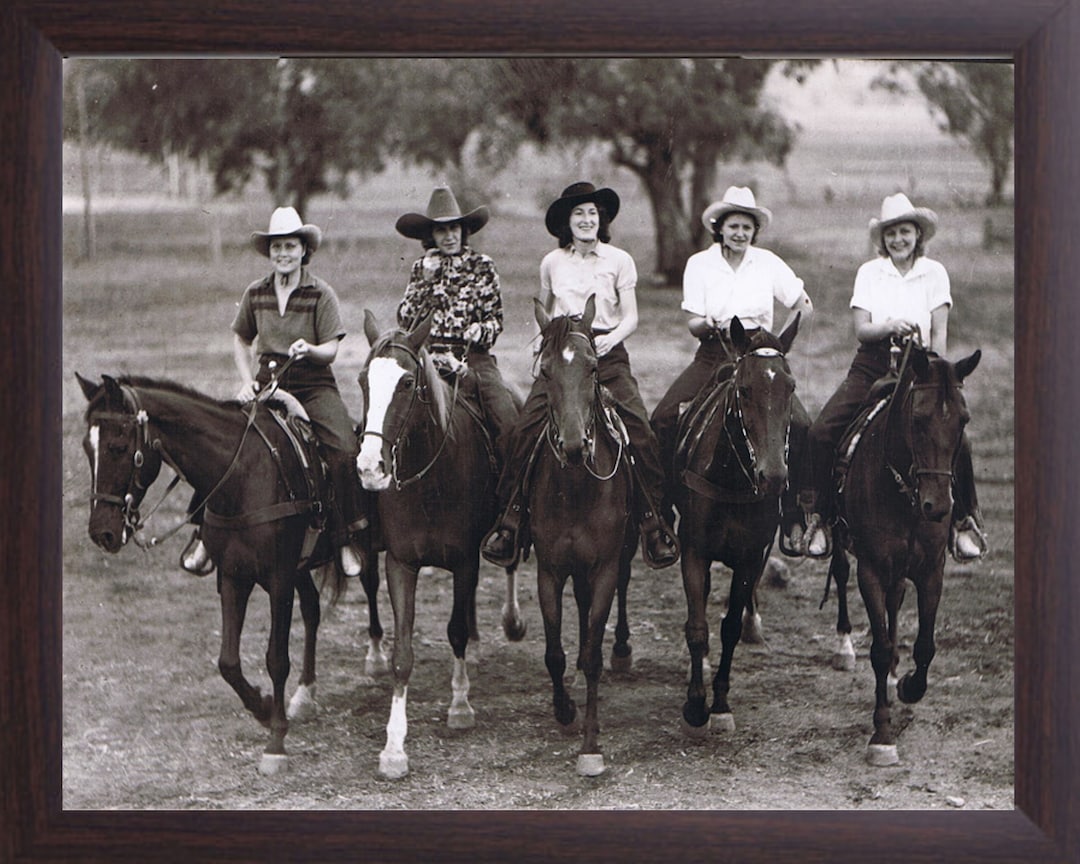 Rodeo Cowgirls on Horseback Framed Photo Pirnt, Western 8 X 10 Photo ...