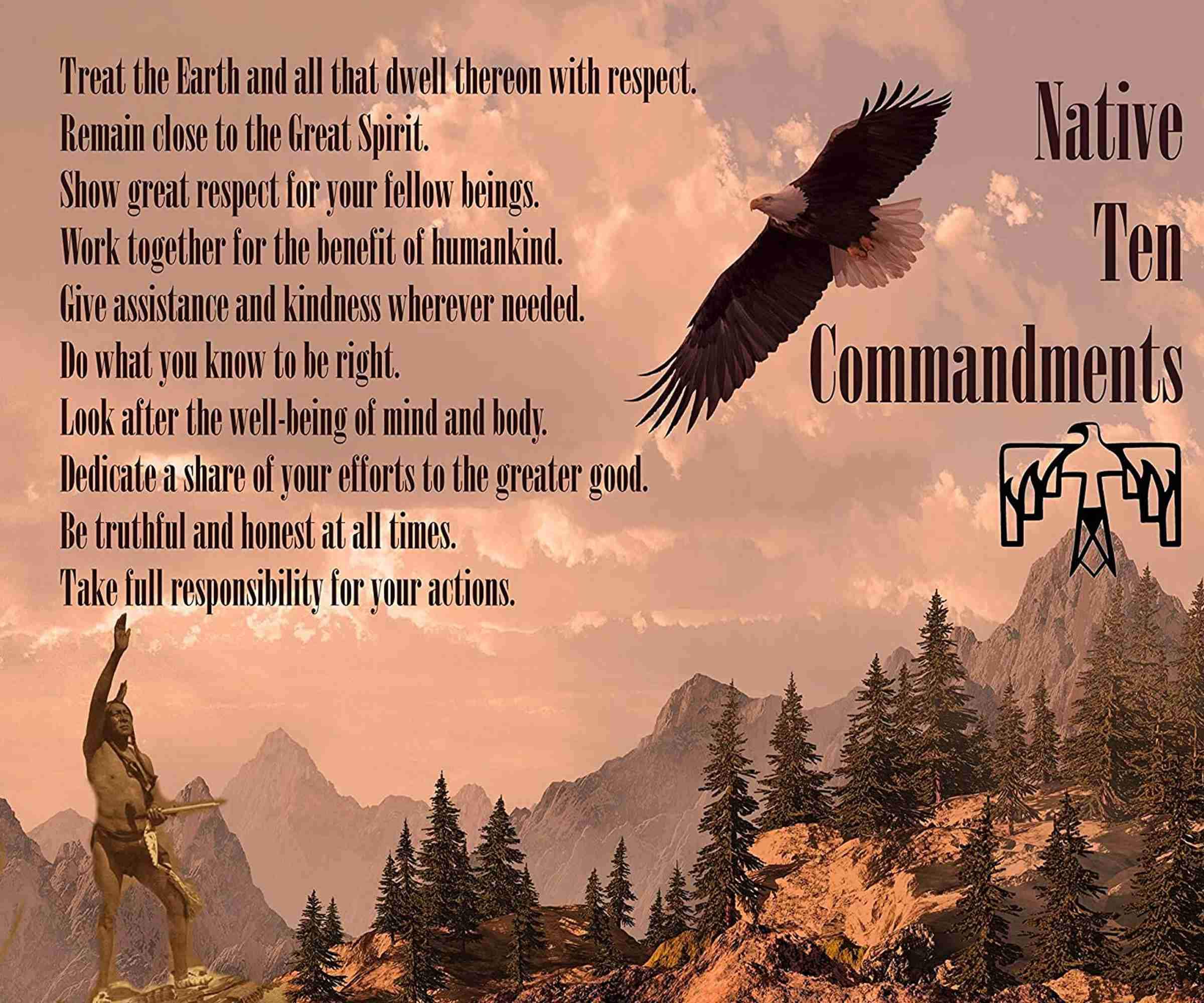 The Native American Indian 10 Ten Commandments Poster - Etsy