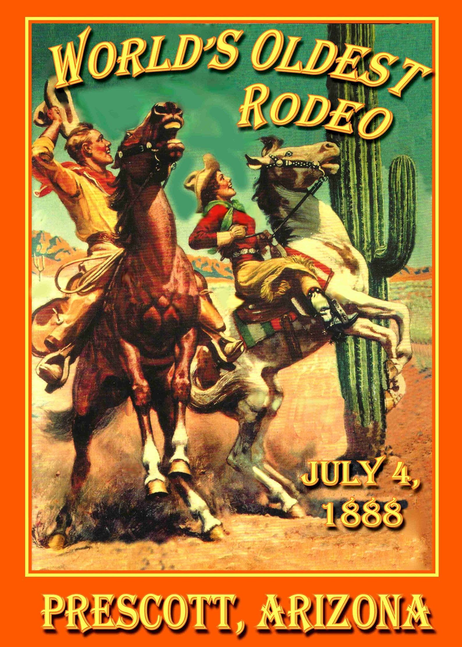 Vintage Prescott Arizona Rodeo World Oldest Poster 12 x18 | Etsy