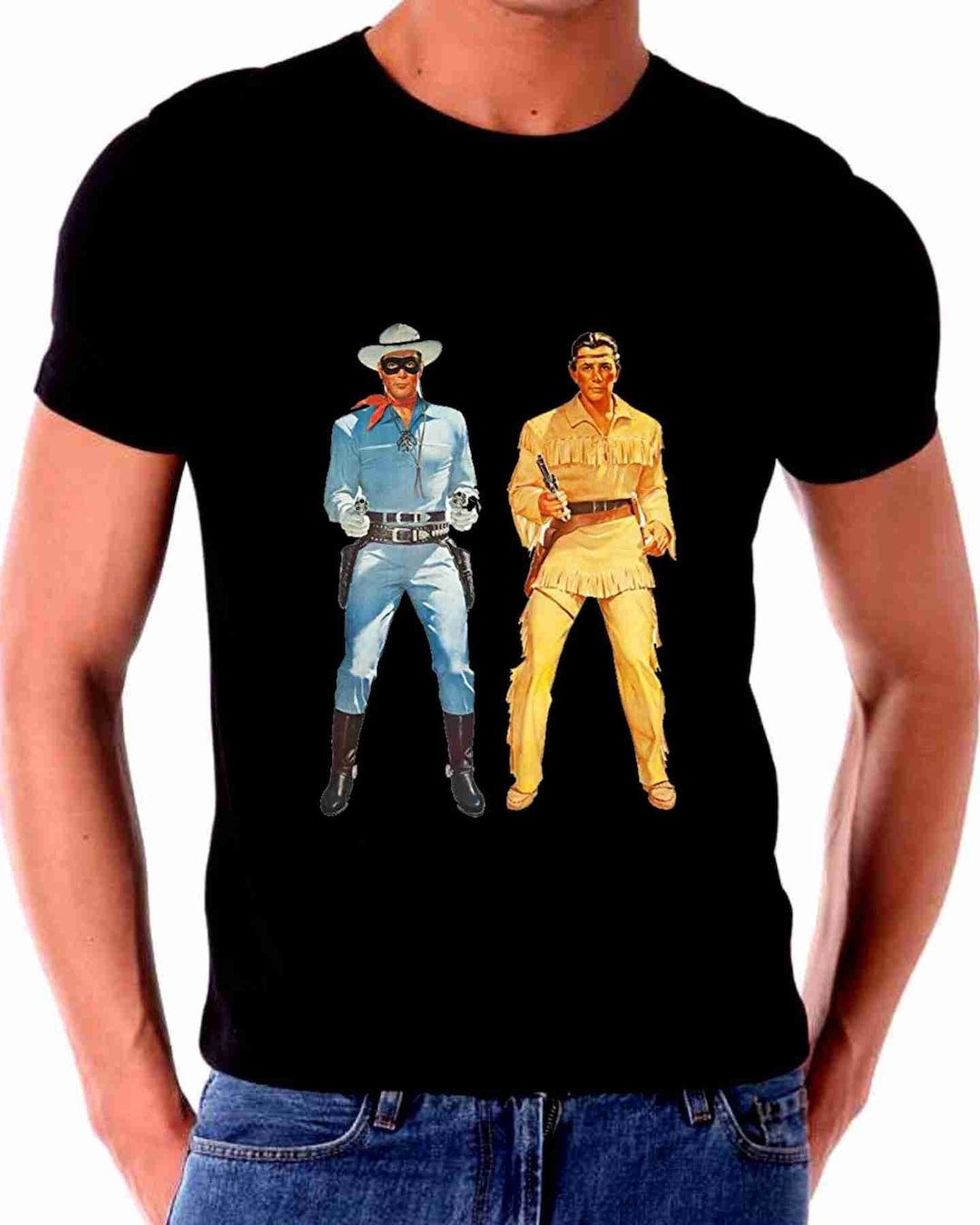 Lone Ranger and Tonto T Shirt for Men Old West TV Show 1950s Westerns ...