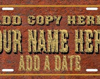 Rusty License Plate - Etsy