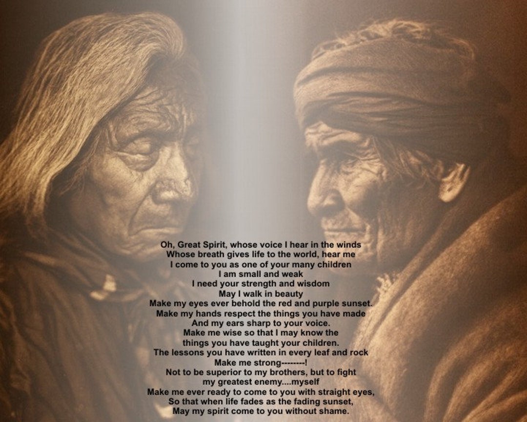 Native American Indian Geronimo and Red Cloud the Spirit Prayer Sepia ...