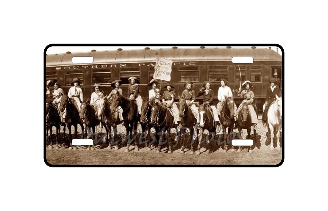 Pendleton Rodeo Cowgirls Full Size License Plate Old West Art Photos ...