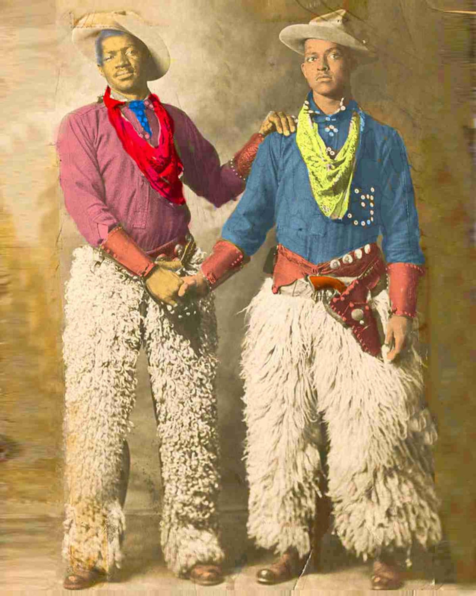 Histoical Photo Artold West Black Cowboys With Chaps 8 X10 Photo ...