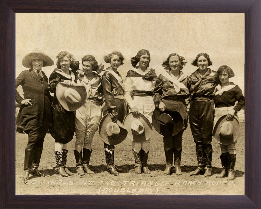 Old West Rodeo Cowgirls Framed Photo Pirnt, Western 8 X 10 Photo Old ...