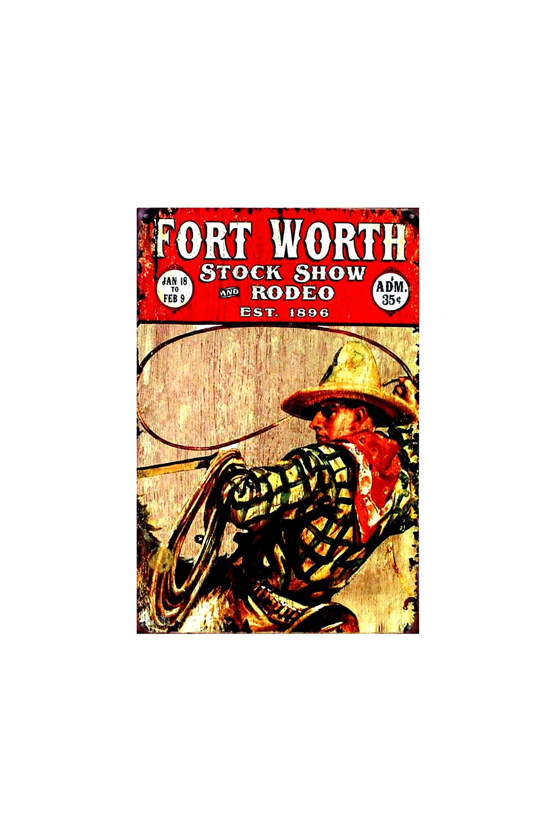 Ft. Worth Stock Show and Rodeo Vintage Poster 12 X18 Inches Broncs ...