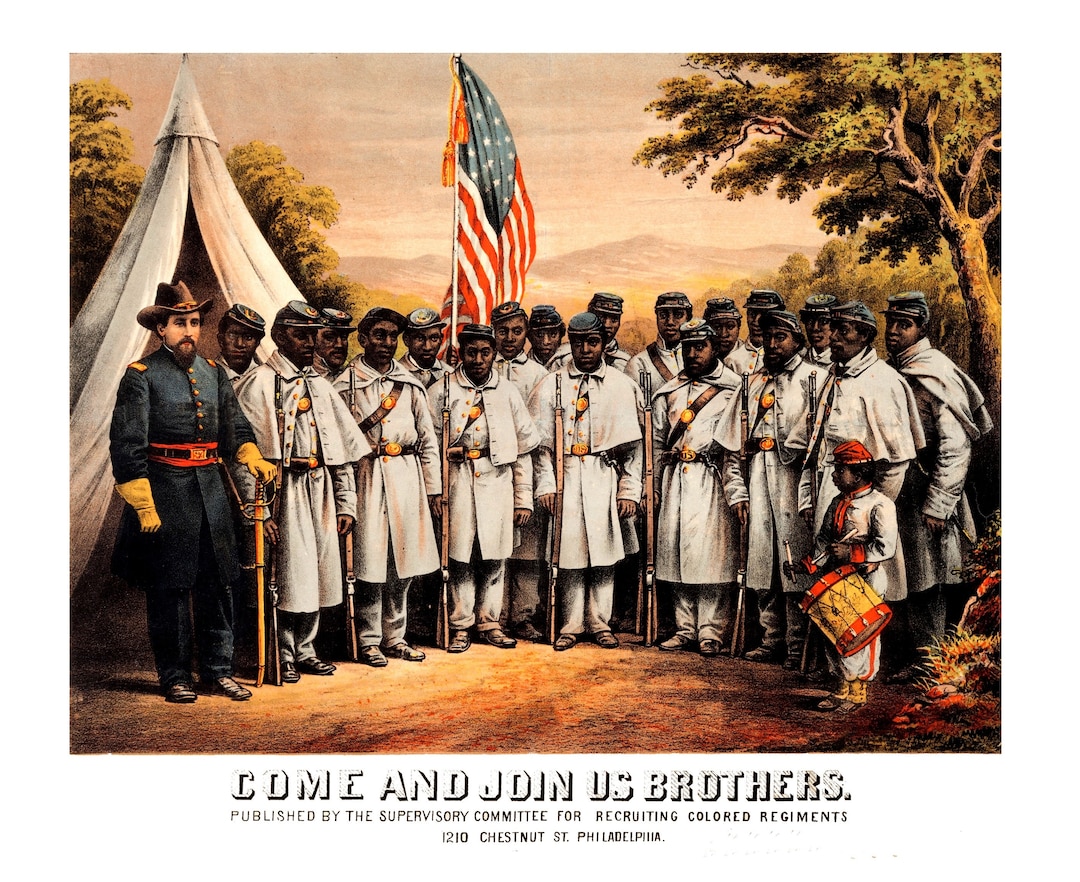 Histoical Photo Artcome and Join Us Brothers Colored Regiments Civil ...