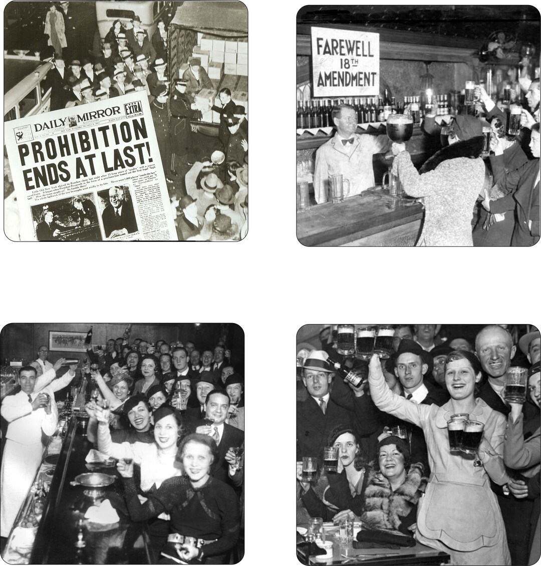Set of 4 Coaster Prohibition Ends Hand Made - Etsy