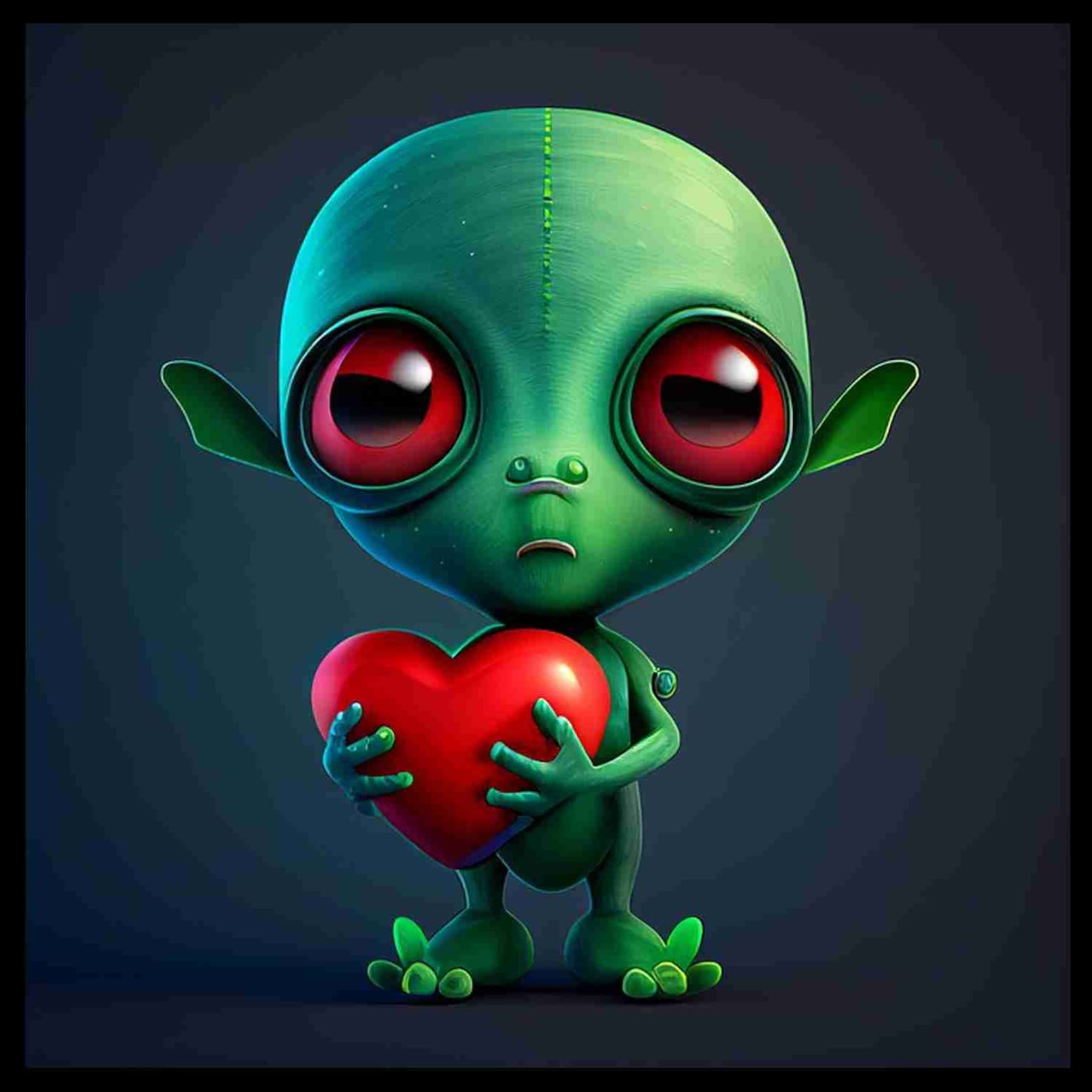 3 Inch Diameter Iron on Patch Alien With A Heart Kids Art - Etsy